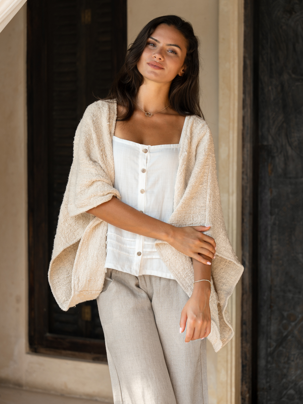 Bloom Cotton Shrug Ecru – Nomad the Label