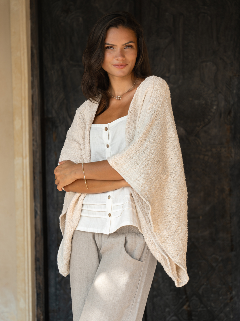 Bloom Cotton Shrug Ecru – Nomad the Label