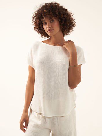 Casa Linen Blend Top Coconut – Nomad the Label