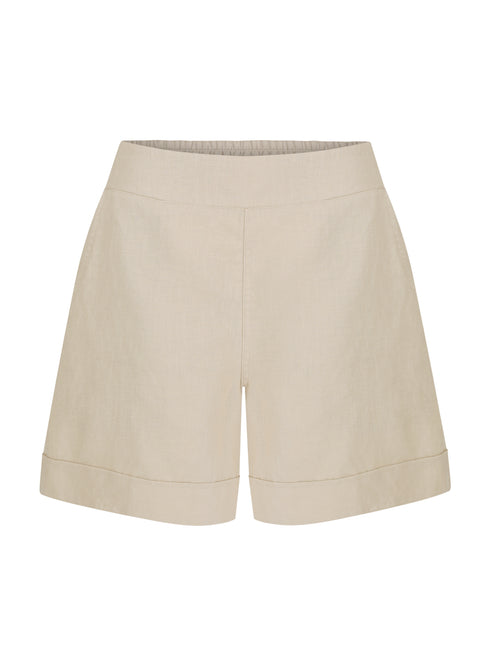 Paros French Linen Shorts Stone – Nomad the Label