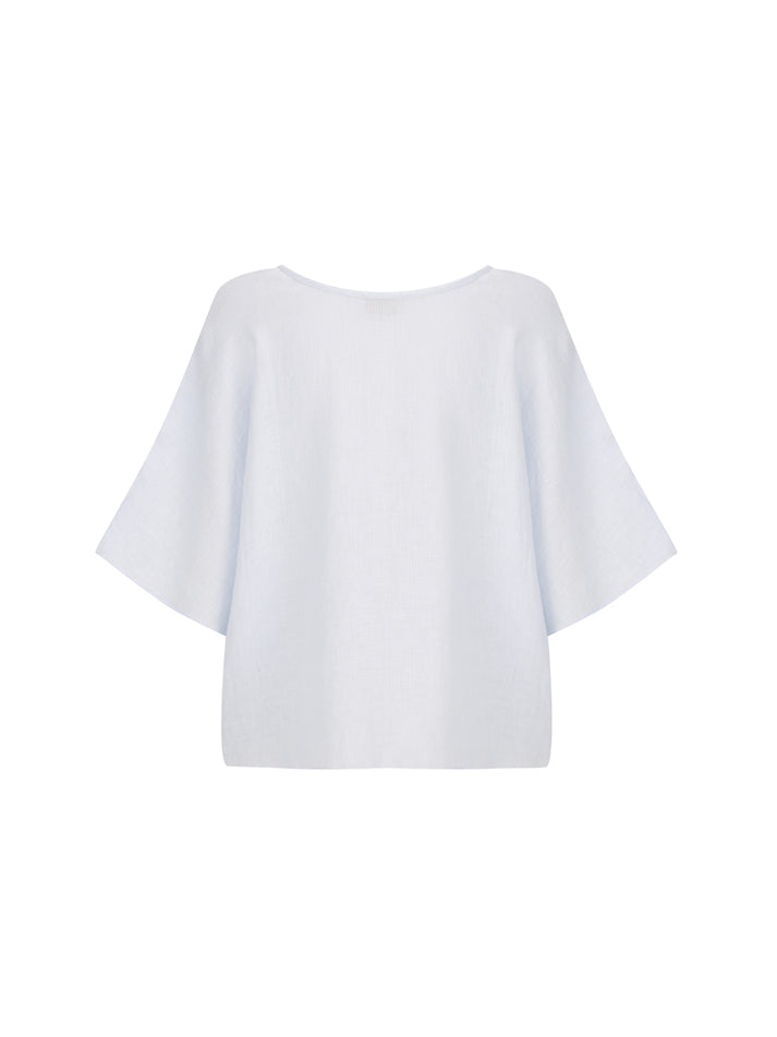 Selene Linen Top Serene Blue – Nomad the Label
