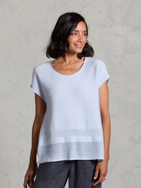 Sundown Cotton Knit Top Serene Blue – Nomad the Label